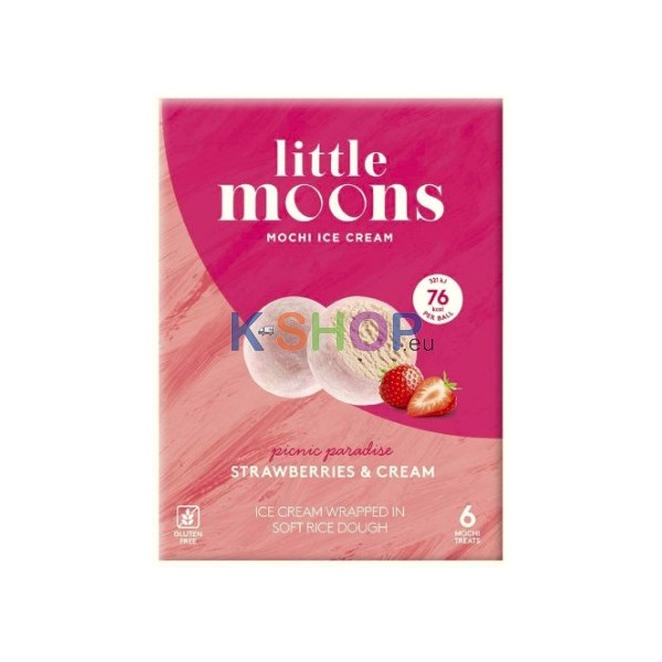 (FR) Little Moons Strawberries & Cream Mochi Ice Cream 192g (32g*6)